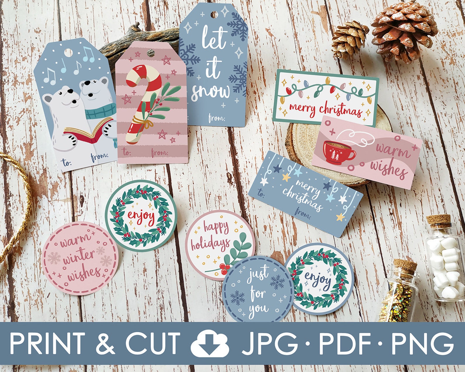 Printable Christmas Gift Tags Printable Stickers Sticker - Etsy