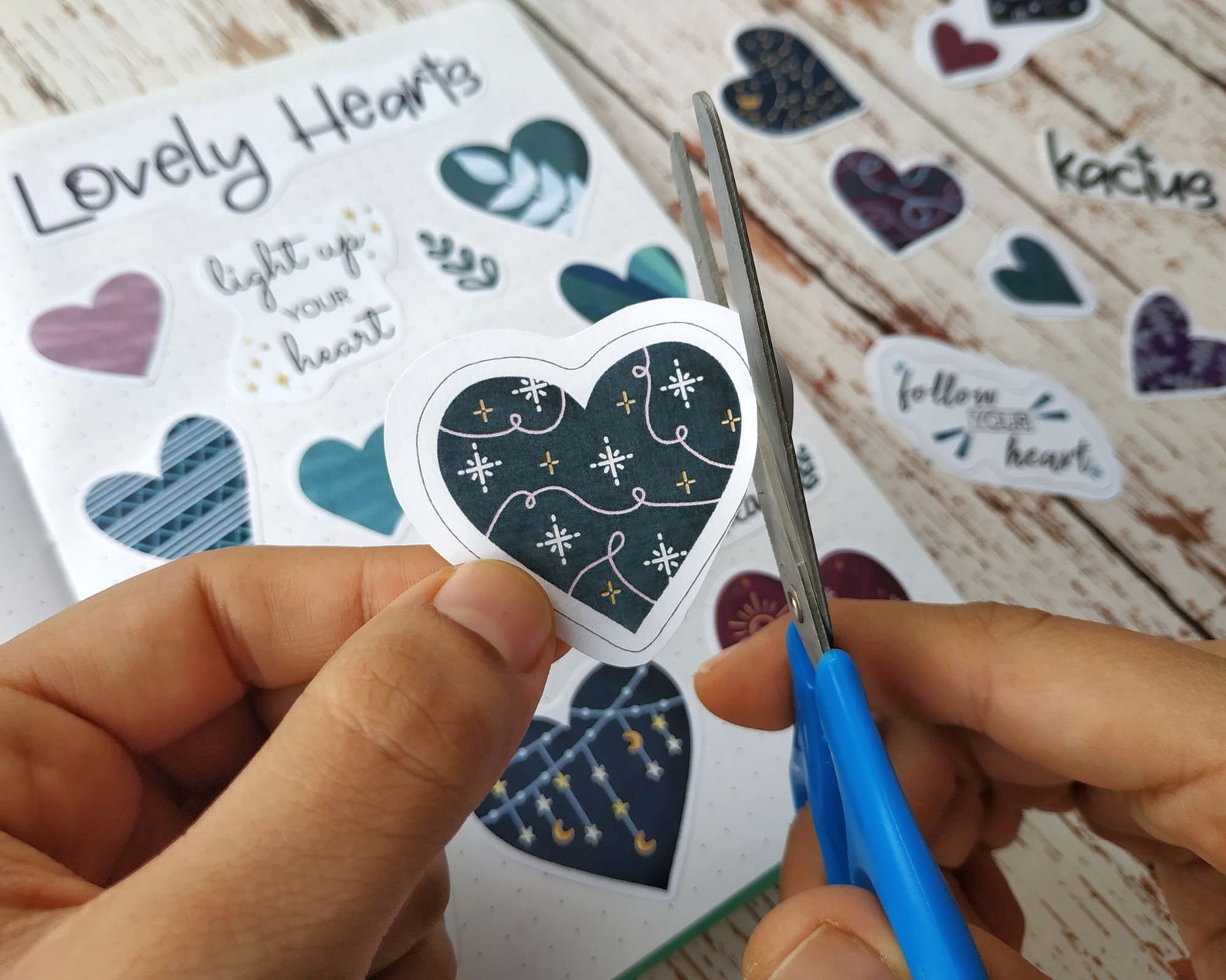Heart Printable Stickers Planner Stickers Bullet Journal - Etsy