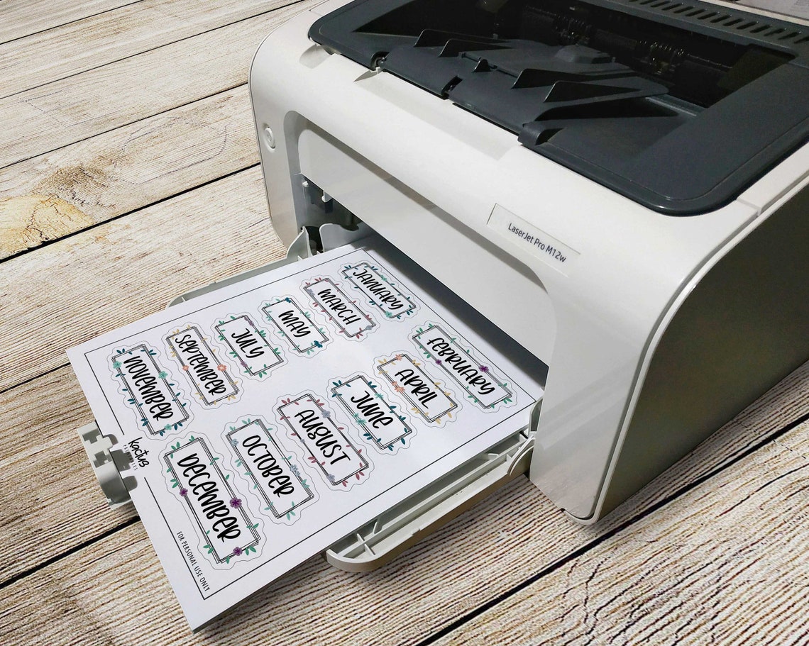 Printable Month Stickers, Planner Stickers, Bullet Journal Stickers ...