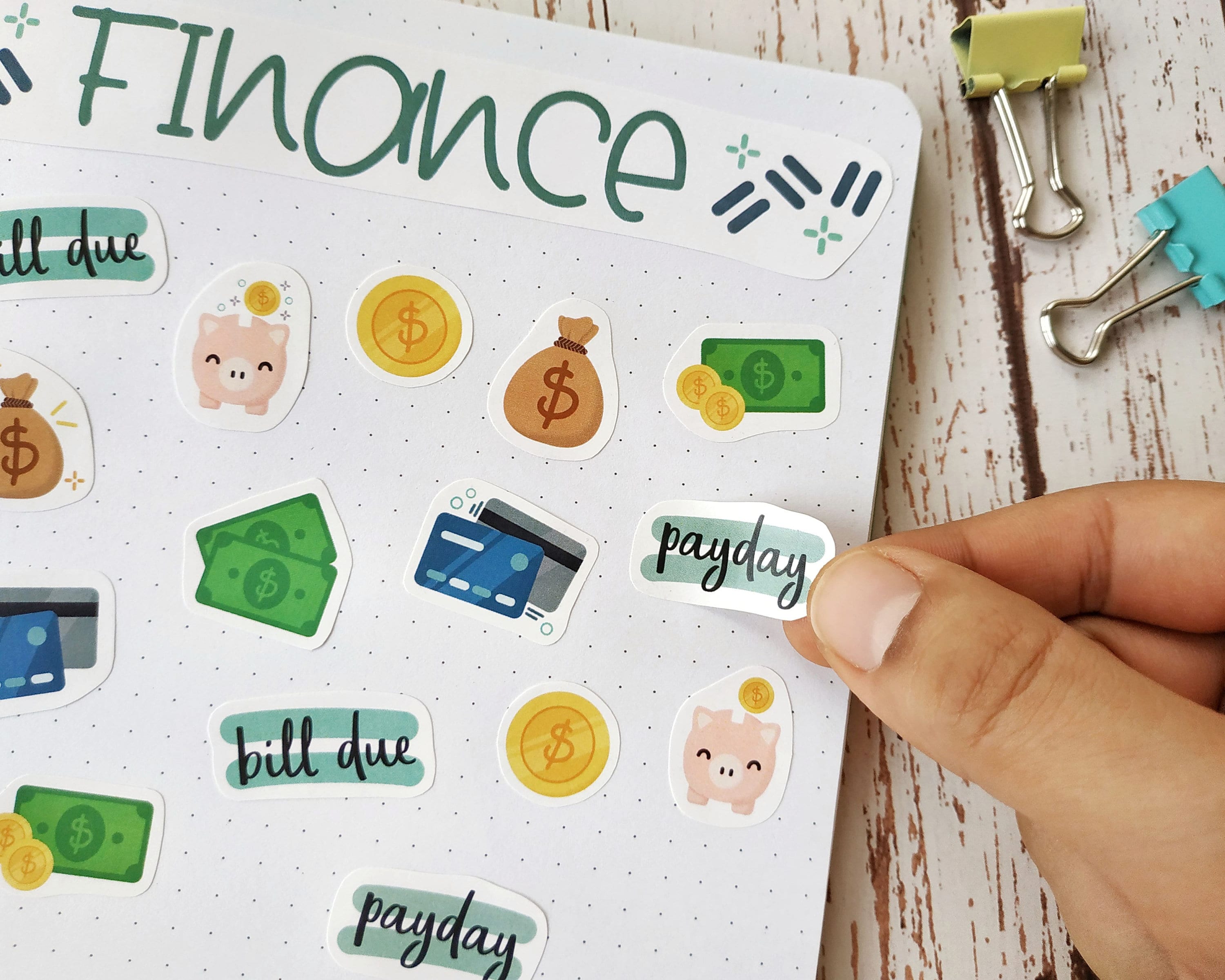 Budget Printable Stickers, Bullet Journal Stickers, Mini Planner ...
