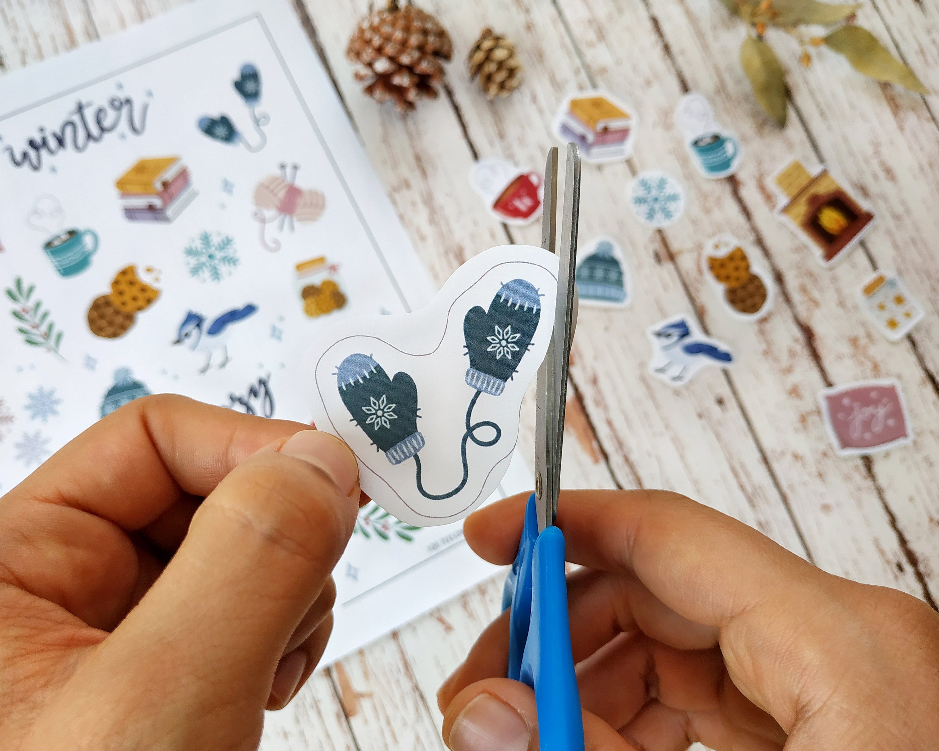 Winter Printable Stickers Planner Stickers Bullet Journal - Etsy