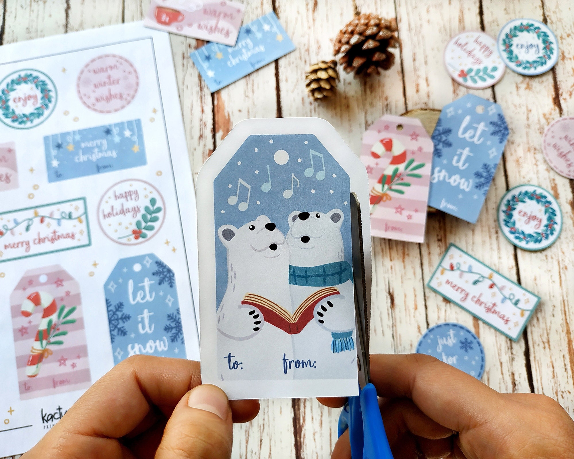 Printable Christmas Gift Tags Printable Stickers Sticker - Etsy