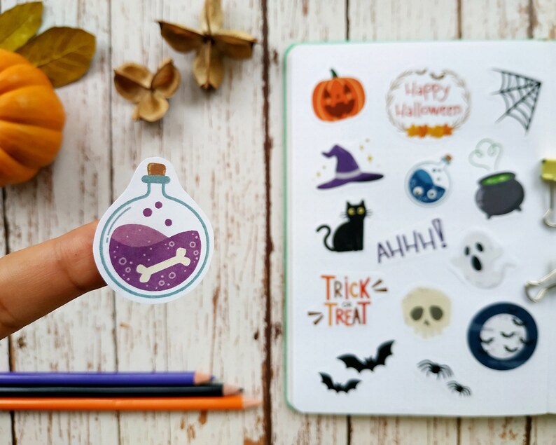 Printable Halloween Stickers Sticker Sheet Halloween Decor | Etsy