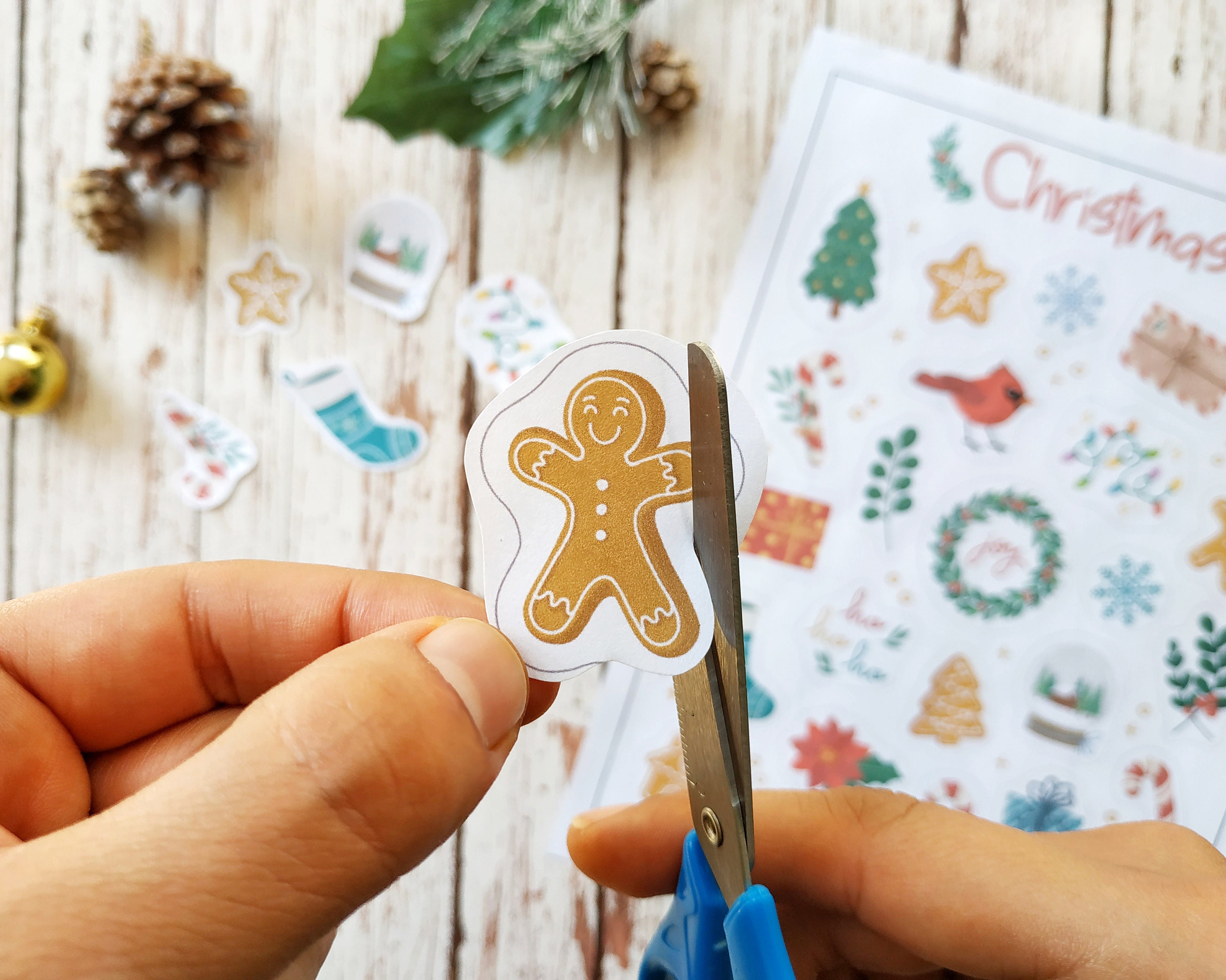 Christmas Printable Stickers, Sticker Sheet, Bullet Journal Stickers ...