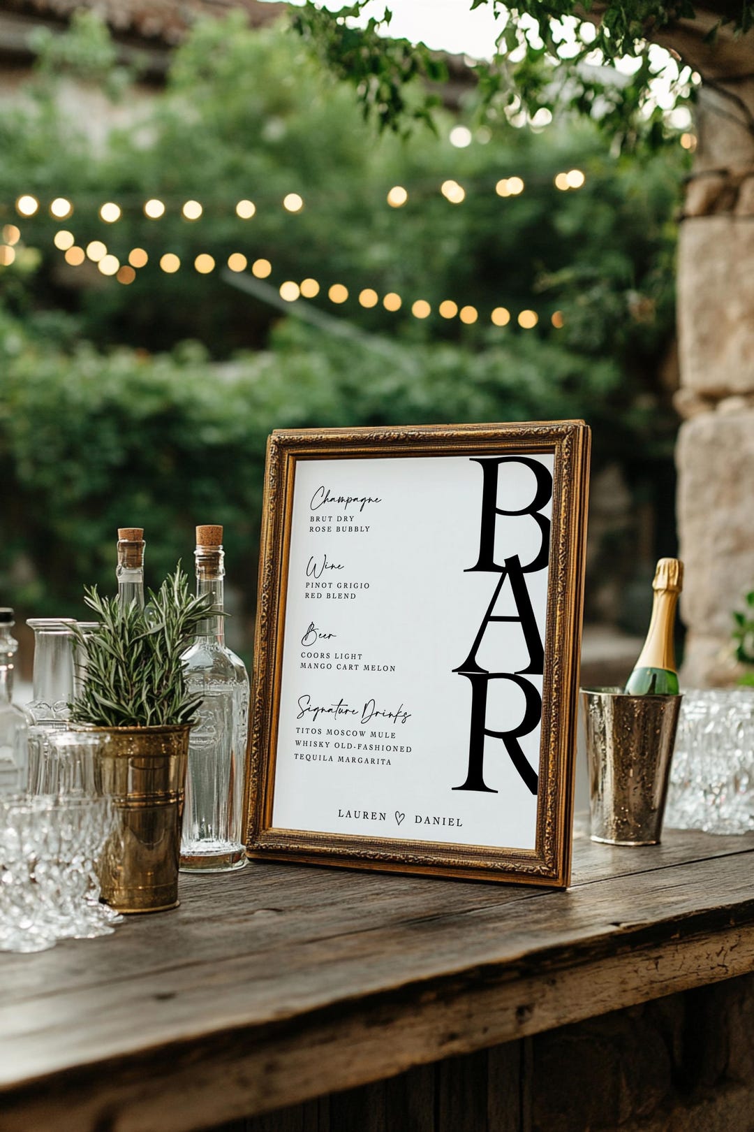 BAR Sign for Wedding, Cocktails and Drinks Sign for Event, Event ...