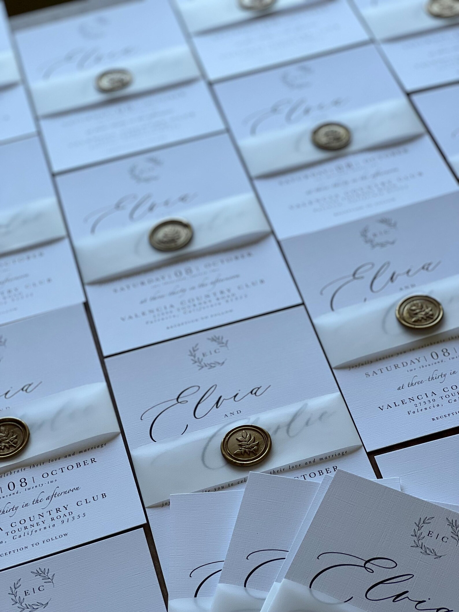 Elegant White Wedding Invitations, Simple Modern White Invitations for ...