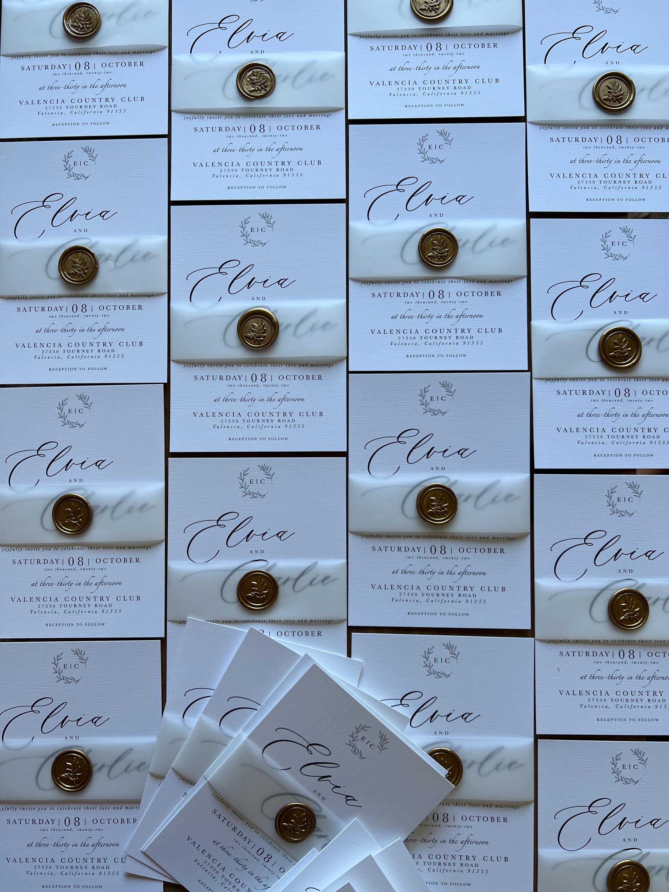 Elegant White Wedding Invitations, Simple Modern White Invitations for ...