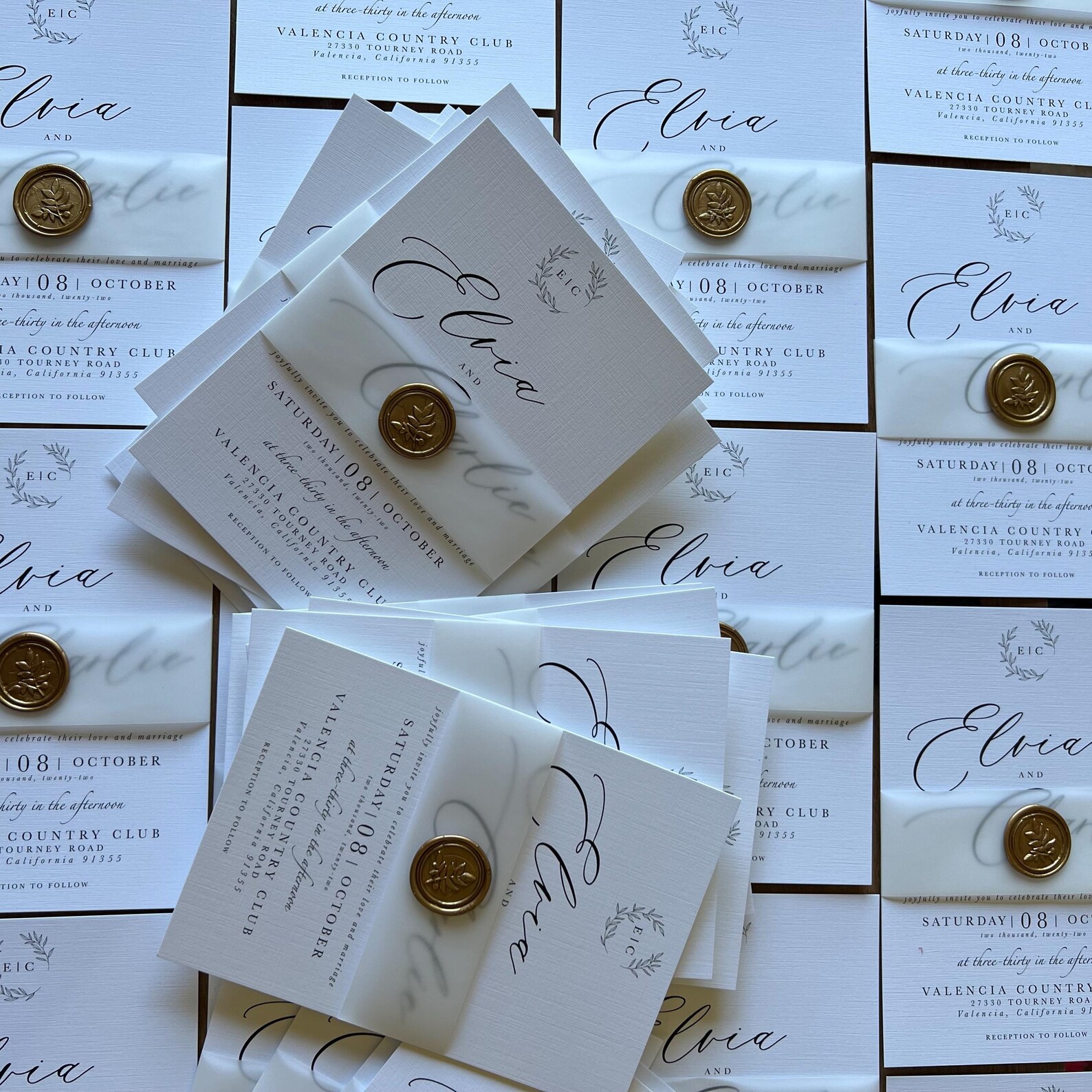 Elegant White Wedding Invitations, Simple Modern White Invitations for ...