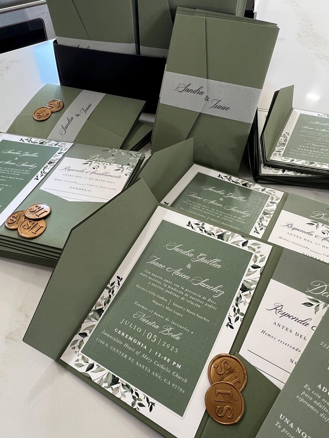Sage Green Pocket Invitation, Eucalyptus Wedding, Sage Green Wedding ...