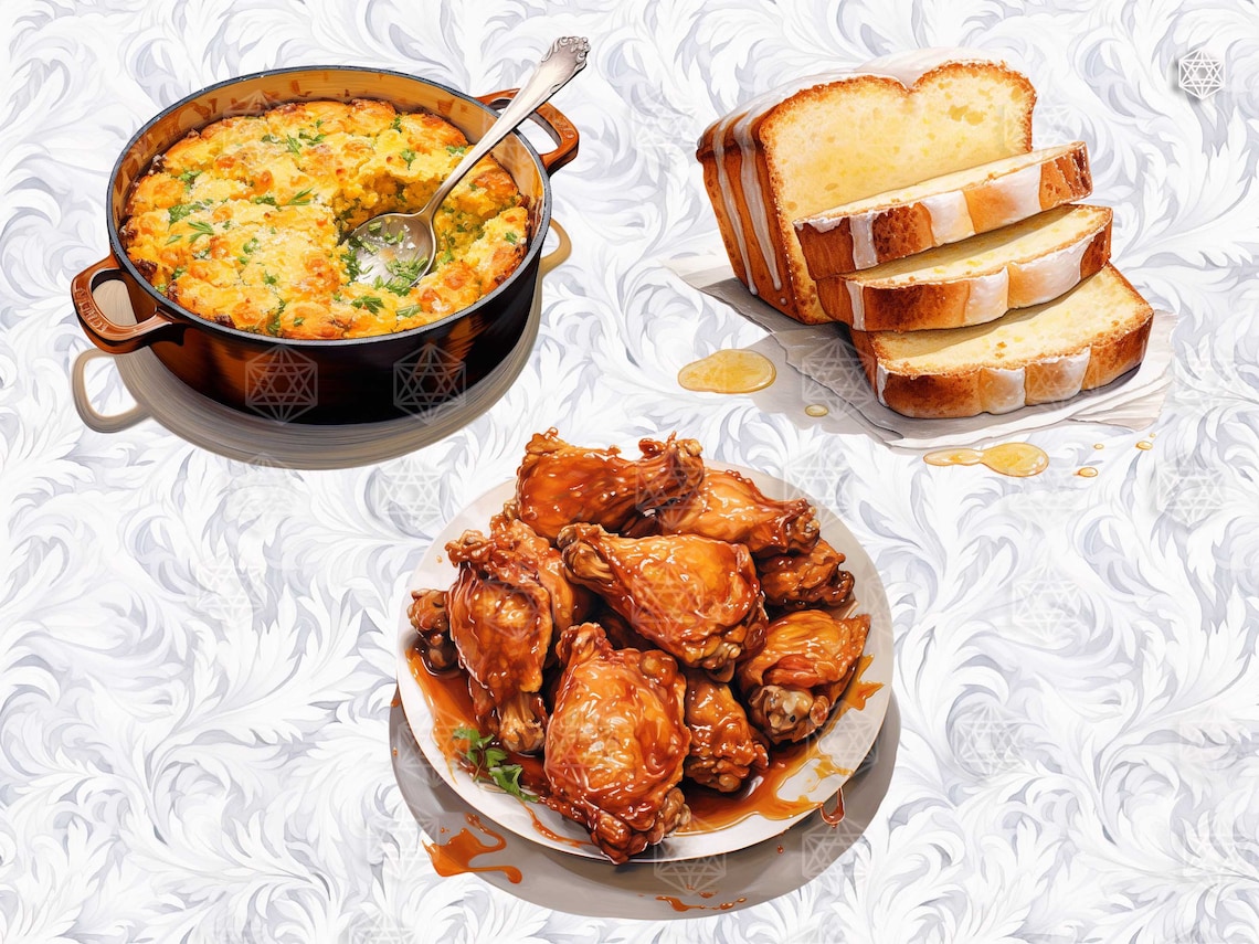 Soul Food Clipart, Watercolor Food Clip Art, Food PNG, Watercolor Food ...