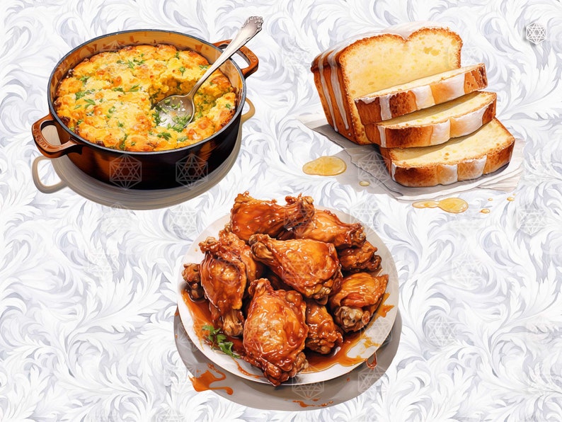 Soul Food Clipart, Watercolor Food Clip Art, Food PNG, Watercolor Food ...