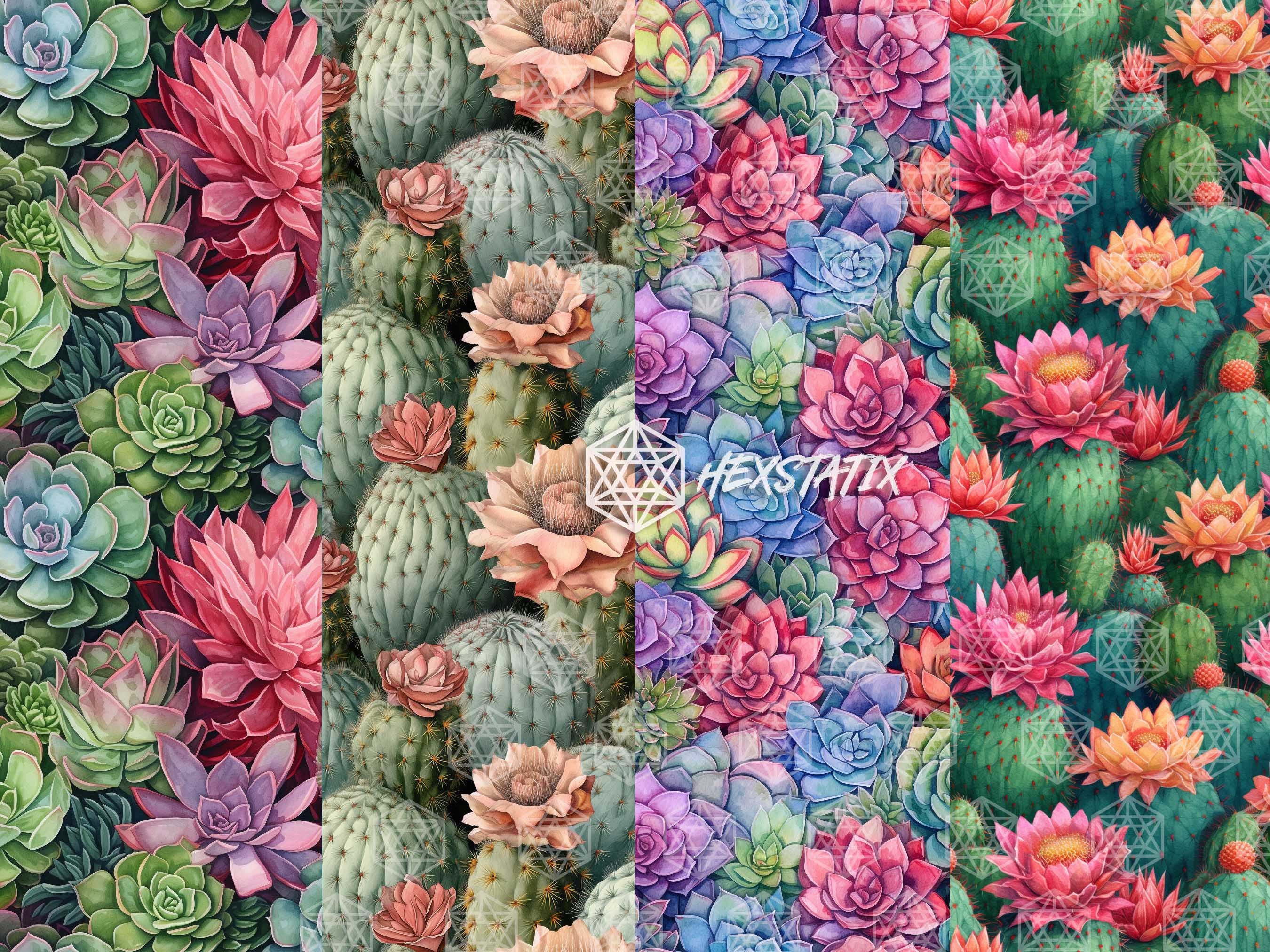 Cacti Print Seamless Pattern PNG Sublimation, Digital Paper Instant ...