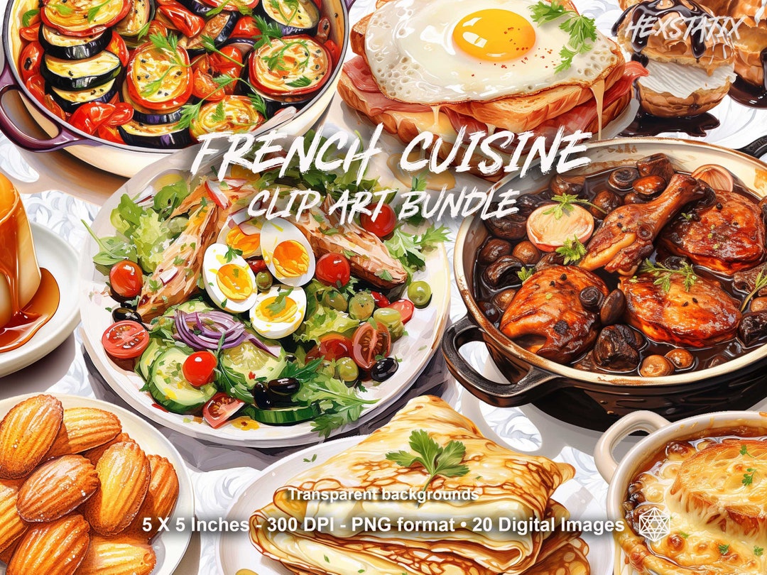 French Food PNG Clipart, Transparent Background, Instant Download for ...