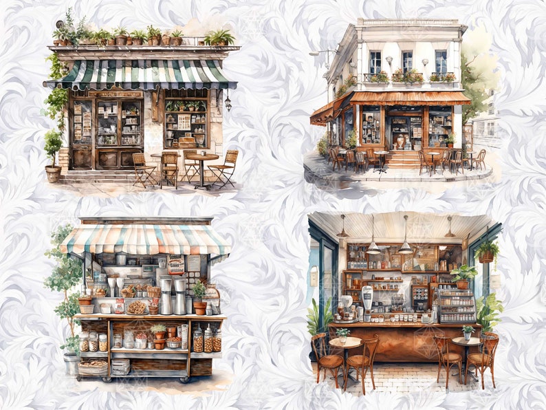 Watercolor Coffee Clipart, Coffee Drinks Clipart, Coffee Machines ...