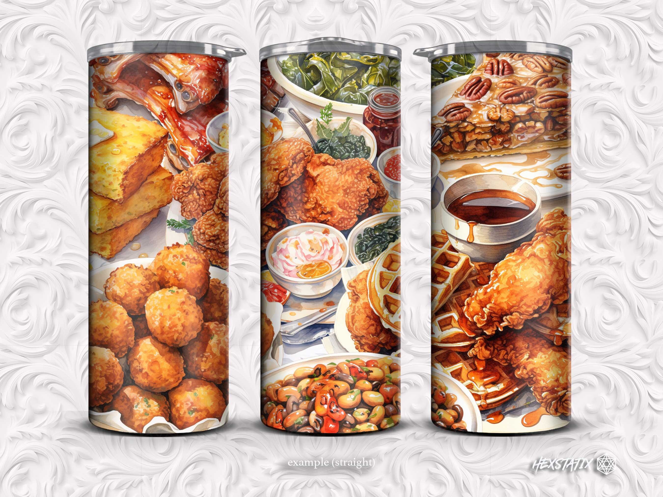 Soul Food Sublimation Tumbler PNG, 20oz Skinny Tumbler Sublimation ...