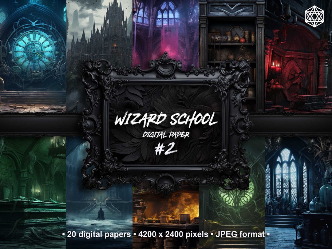 Wizard School Digital Paper, Magic School Background, Wizard World ...