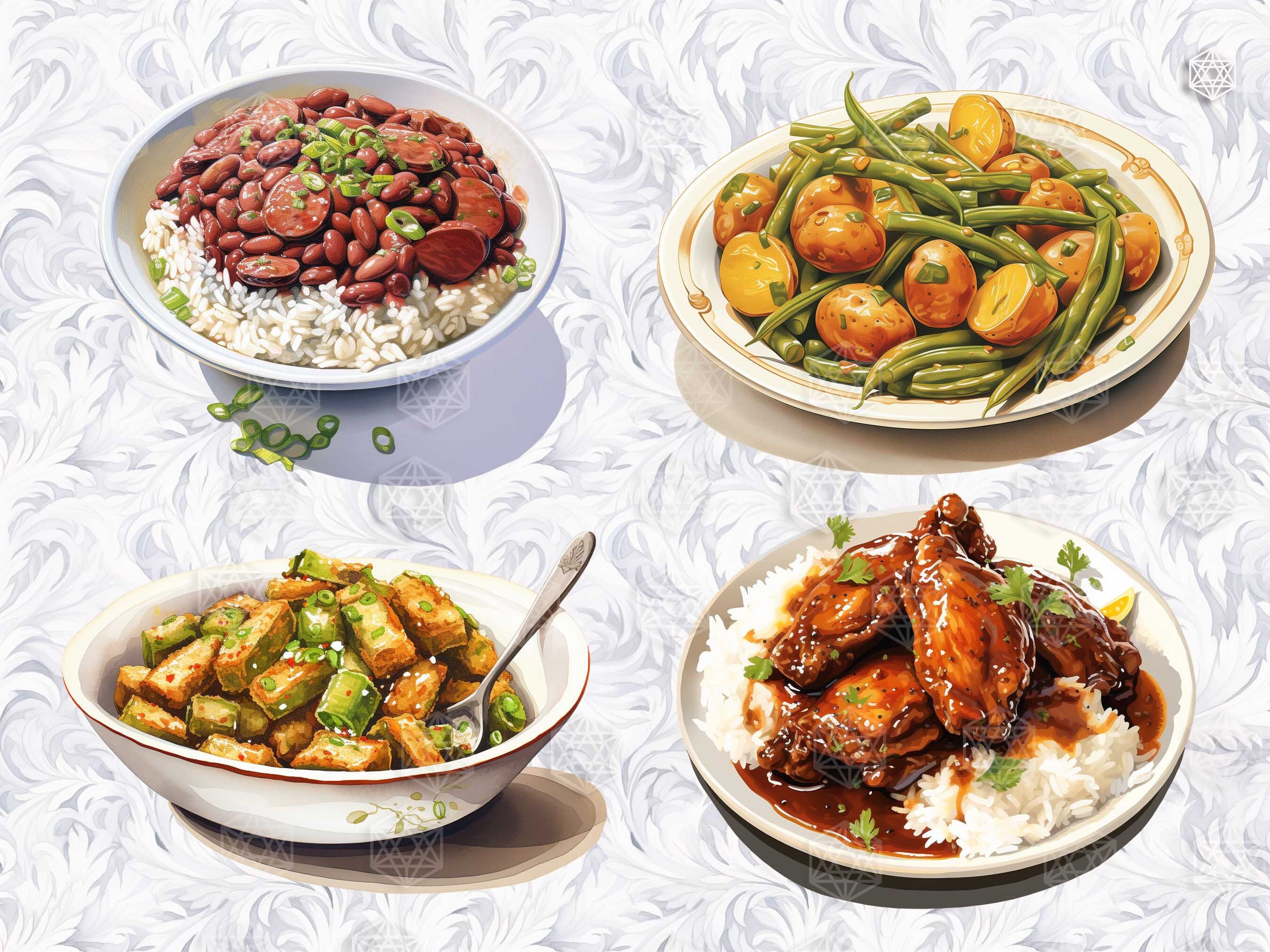 Soul Food Clipart, Watercolor Food Clip Art, Food PNG, Watercolor Food ...