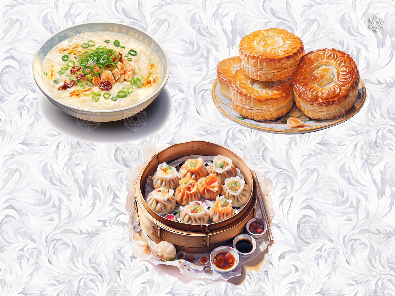 Chinese Food Clipart, Asian Cuisine Clip Art, Watercolor Food Images ...