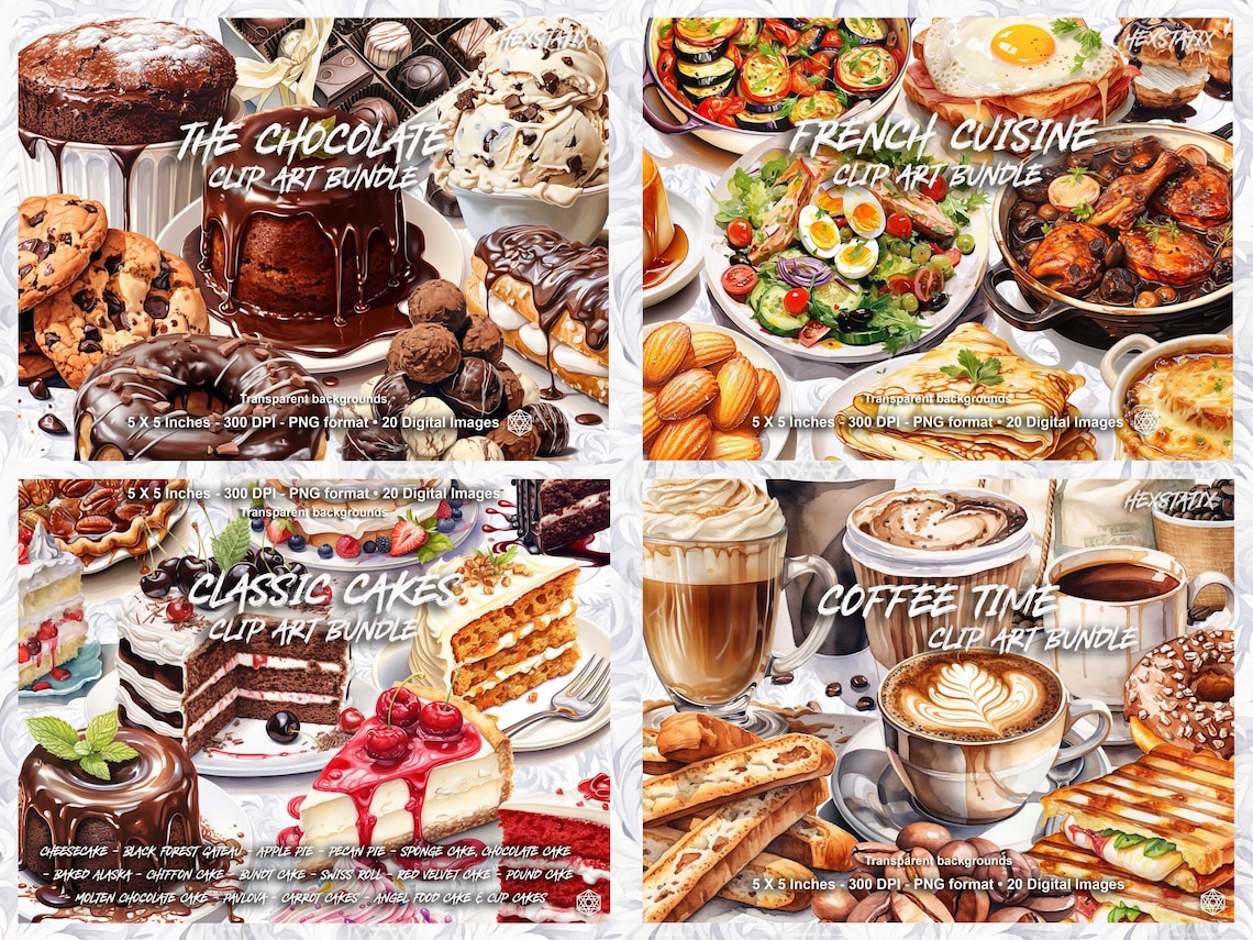 Food Clipart Bundle PNG Designs, Watercolor Food Clipart PNG Images ...