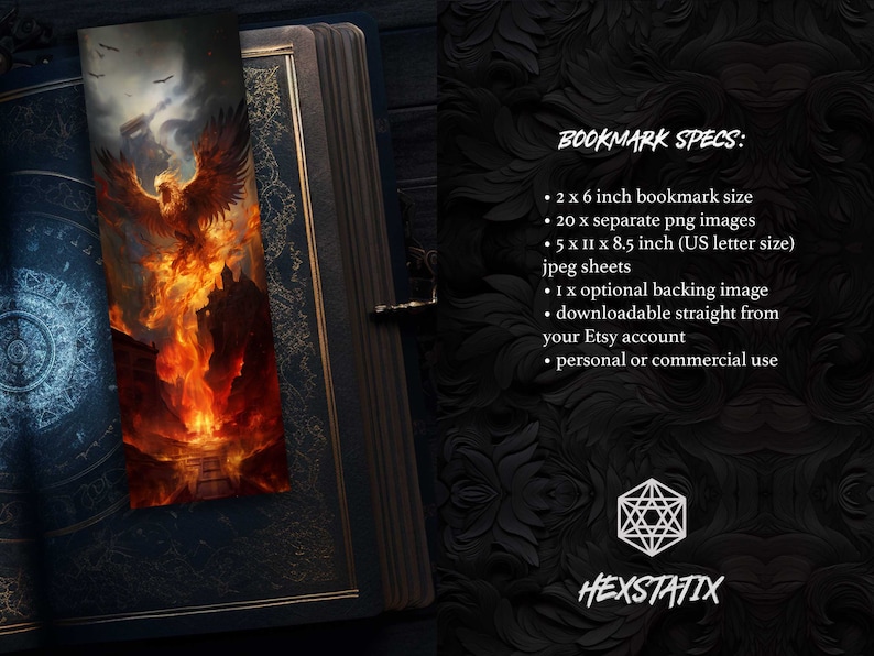 Wizard School Bookmark Designs, Printable Bookmarks Digital Downloads, Dark Academia Stye Images ...