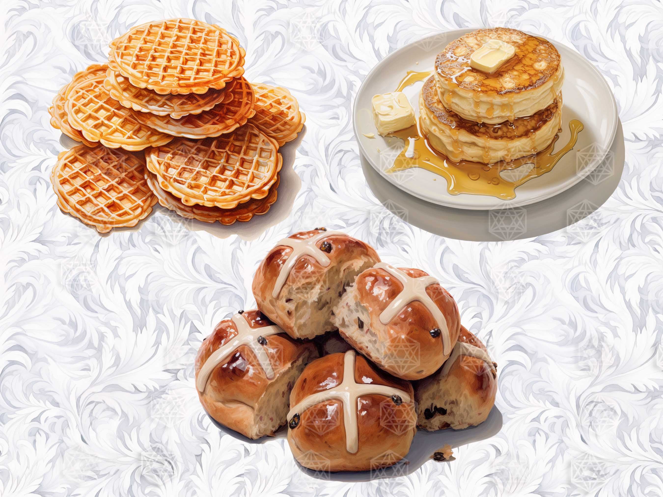 Easter Food Clipart, Watercolor Food Clip Art, Easter Food PNG, Holiday ...