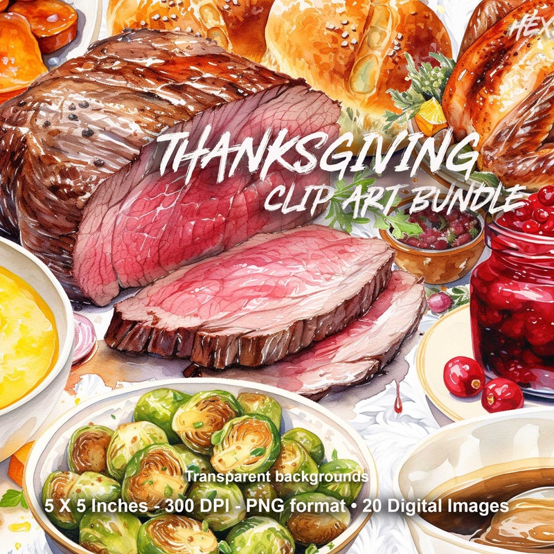 Thanksgiving Food Clipart - Etsy