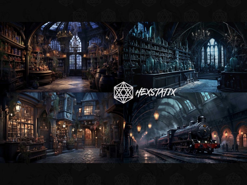 Wizard School Digital Paper, Magic School Background, Wizard World ...