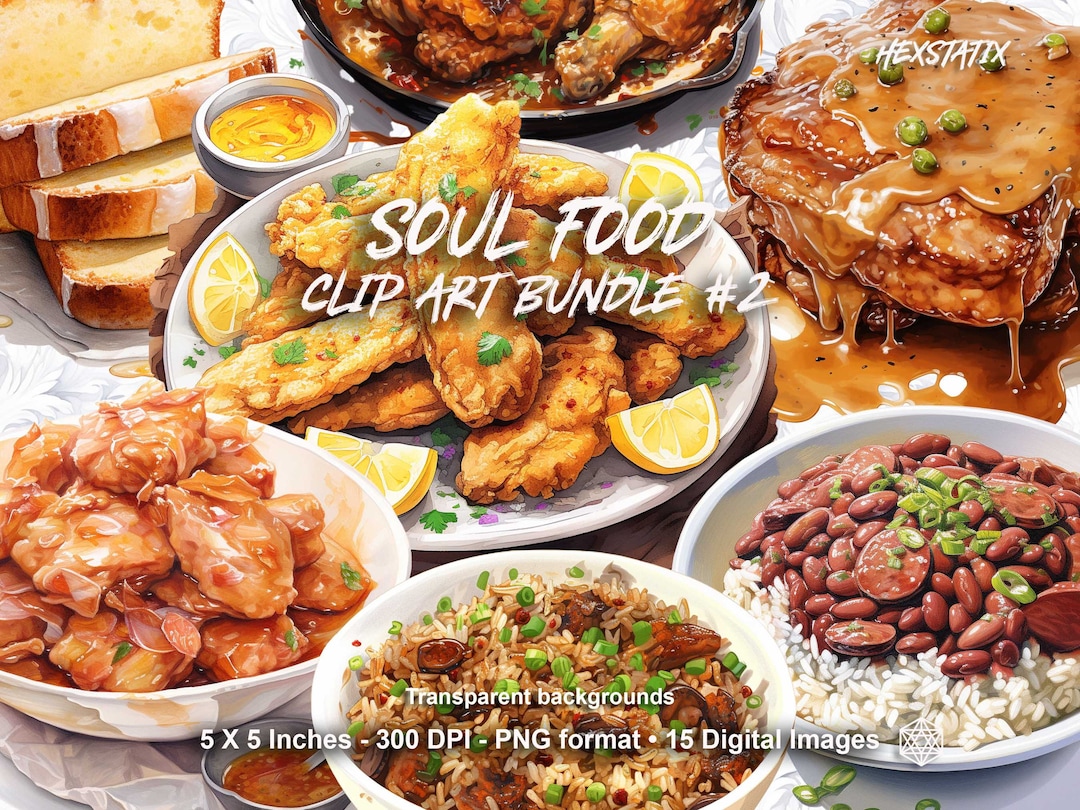 Soul Food Clipart, Watercolor Food Clip Art, Food PNG, Watercolor Food ...