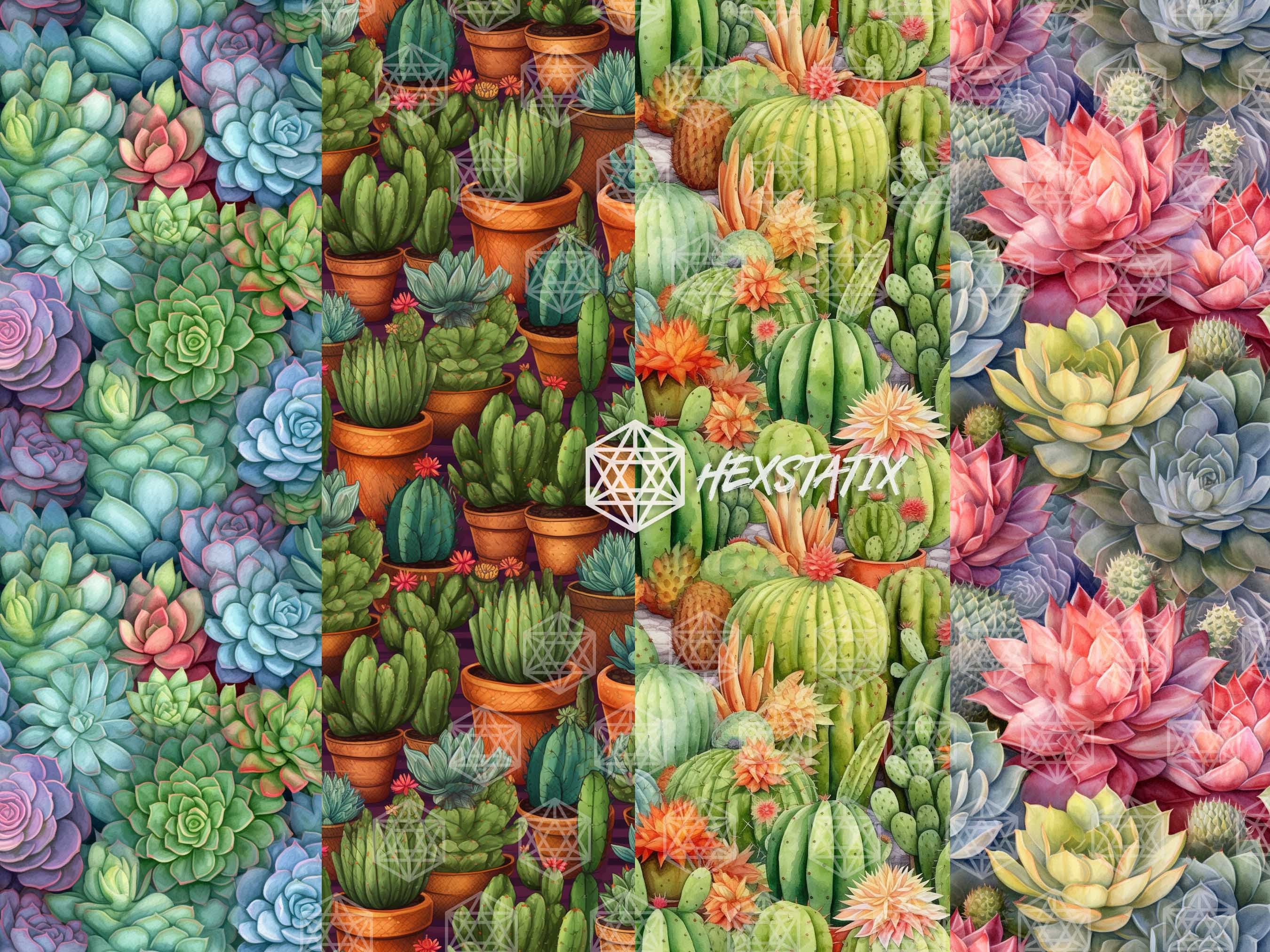 Cacti Print Seamless Pattern PNG Sublimation, Digital Paper Instant ...