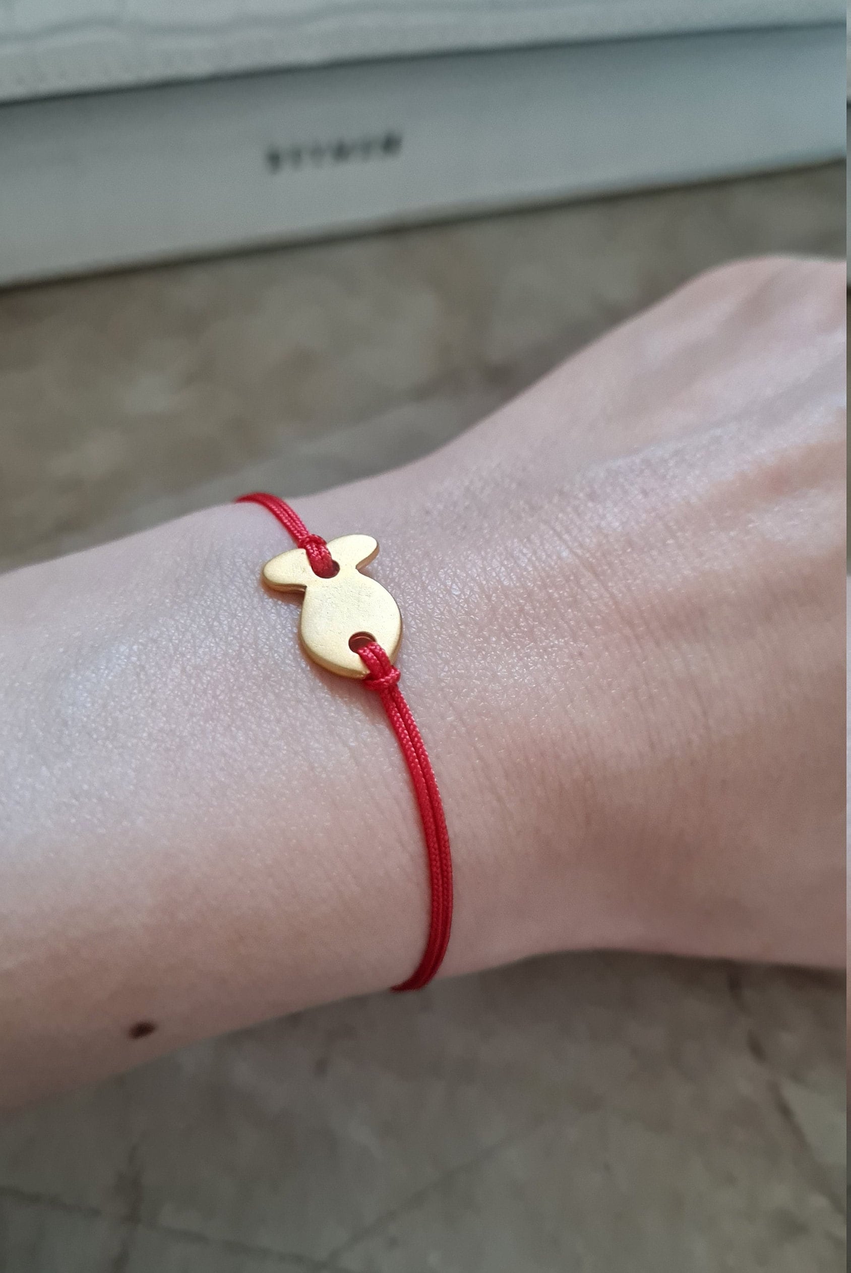 14k Gold Plated Fish Charm Jewelry Handmade Dainty Red Cord Bracelet - Etsy