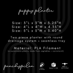 Poppy Planter With Seamless Tray | Modern Planters | 3D Printed ...