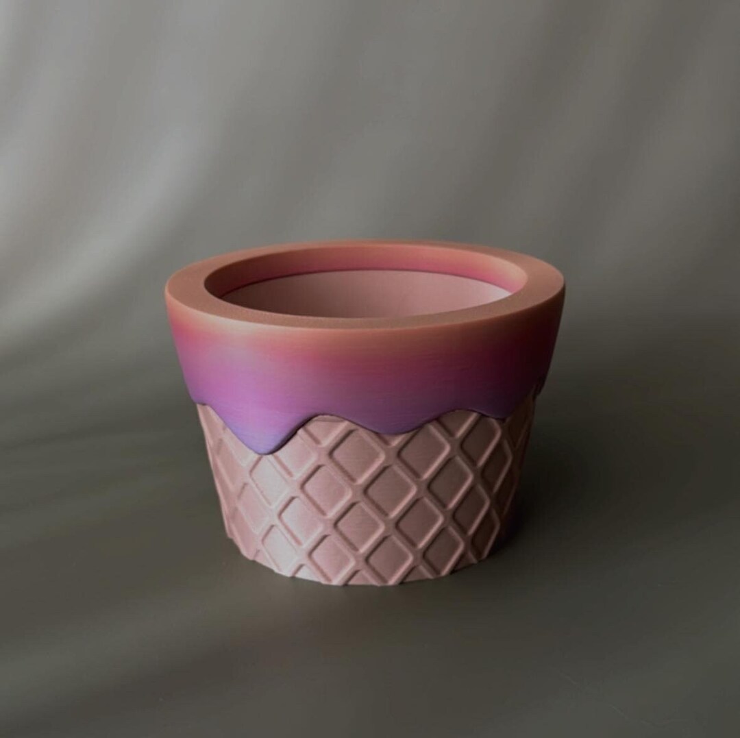 4 Inch Waffle Cone Planter Ice Cream Cone Flower Pot Modern Planters 3D ...