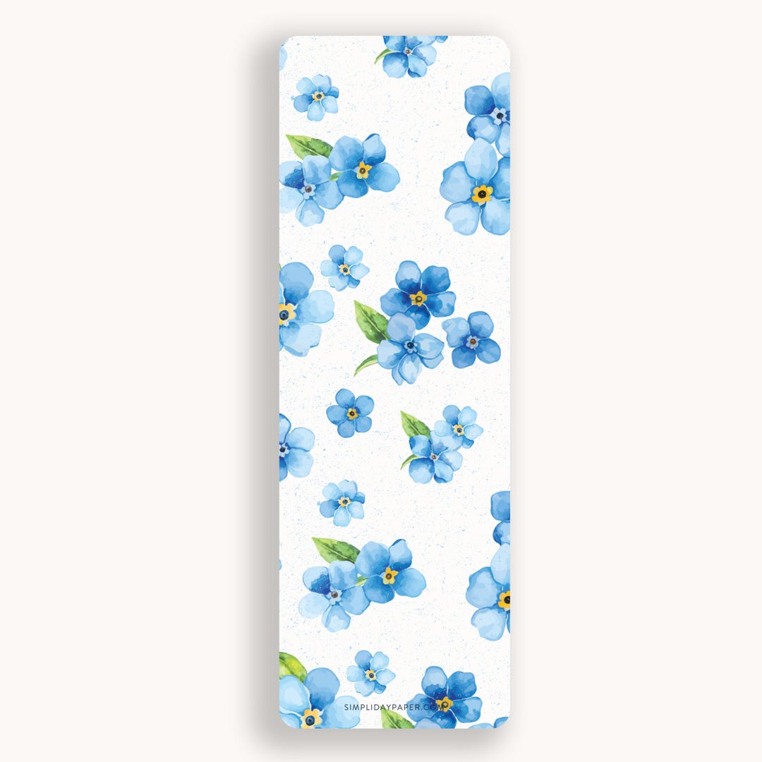 Forget-me-not Blue Florals Bookmark, Cute Bookmark, Book Lover, Gifts ...