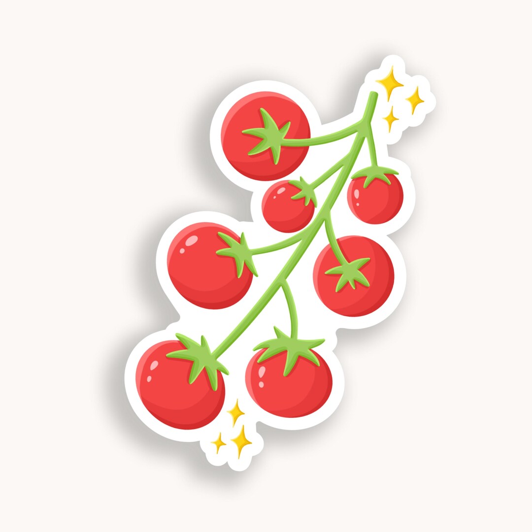 Clear Tomatoes Sticker 1.8x3", Food Stickers, Vegetables Sticker ...