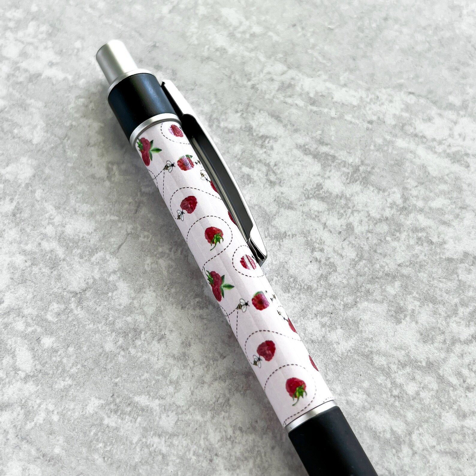 Raspberries and Bees Ballpoint Pen | Cute Stationery Office Supplies ...