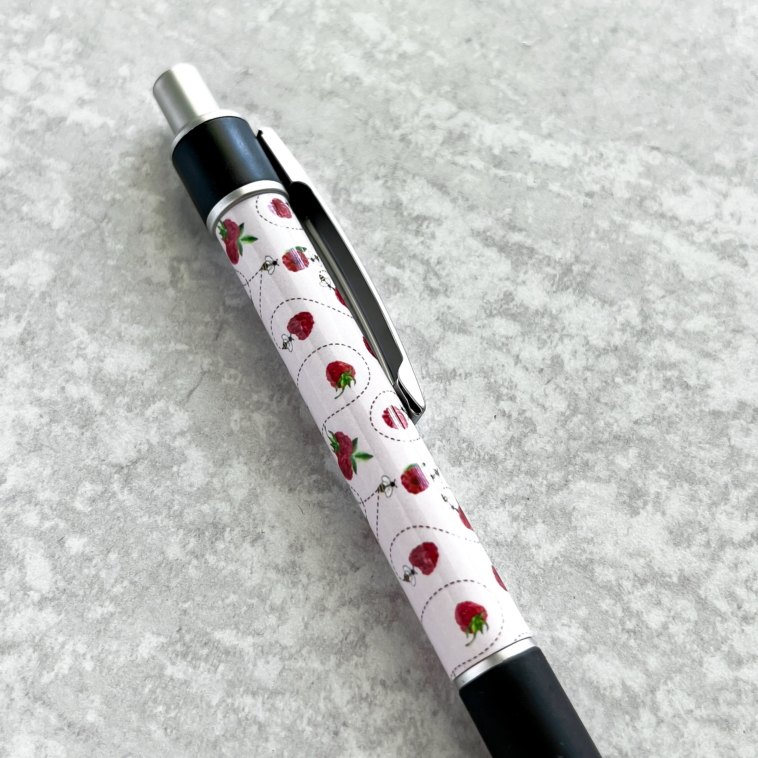 Raspberries and Bees Ballpoint Pen | Cute Stationery Office Supplies ...