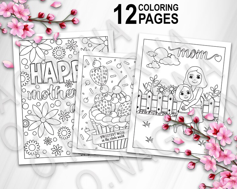 Mothers Day Coloring Pages, Mothers Day Printable Gift, Printable ...