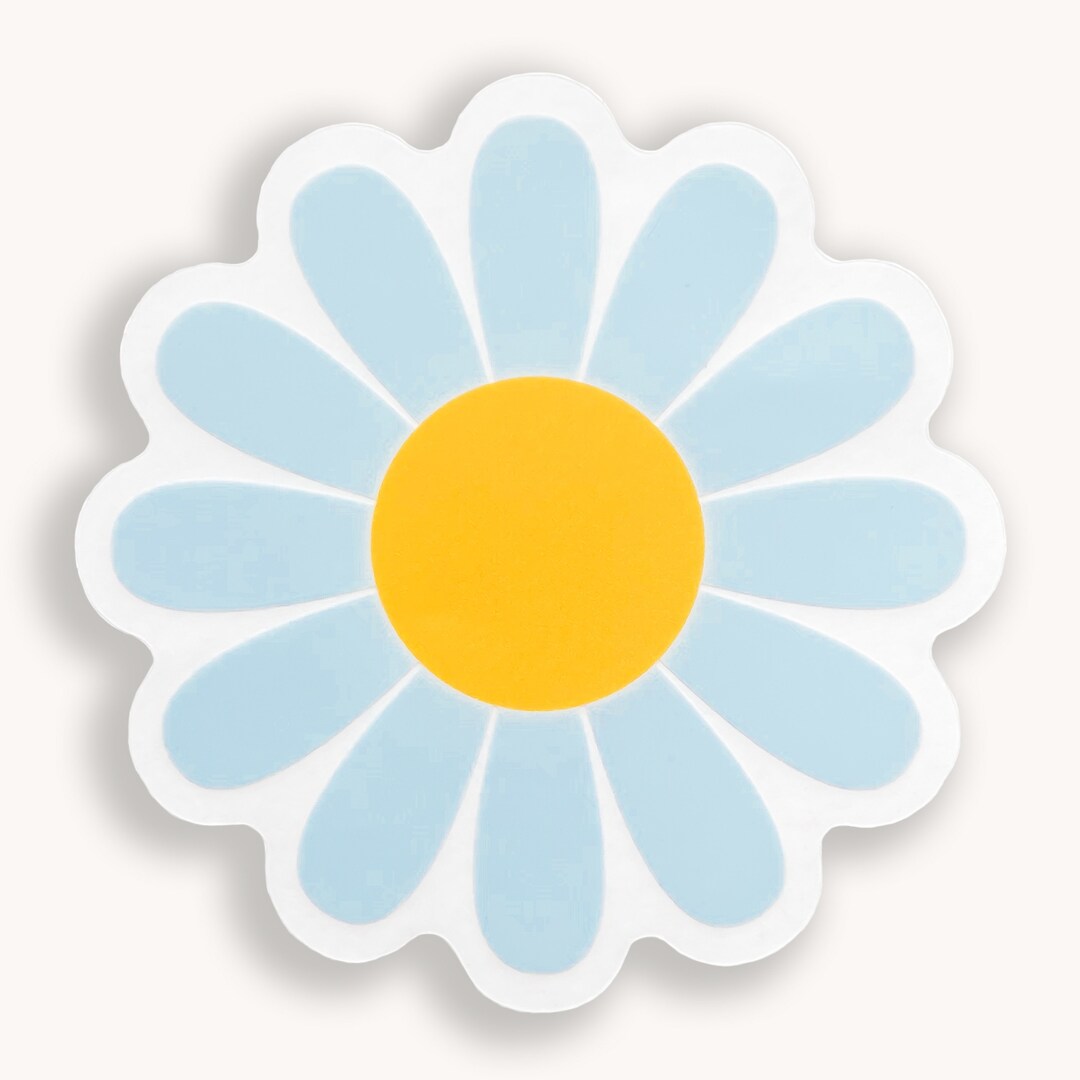 Clear Blue Daisy Sticker 3x3, Gifts for Her, Laptop Sticker, Notebook ...
