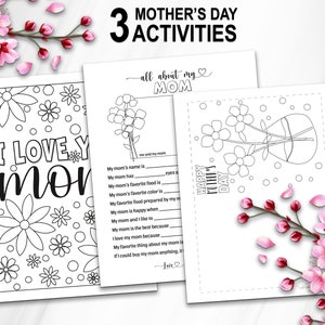 Printable Mothers Day Activity, Printable Coloring Card, I Love You Mom ...