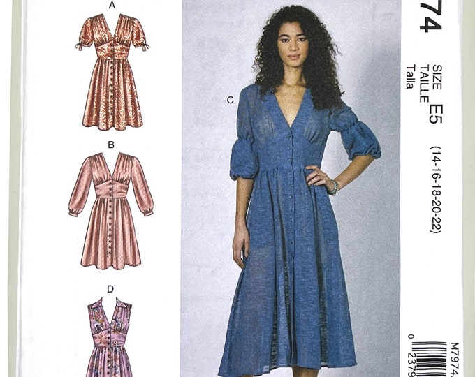 Uncut Mccall's Pattern M7974 - Sizes E5 (14-16-18-20-22) Dress - Etsy