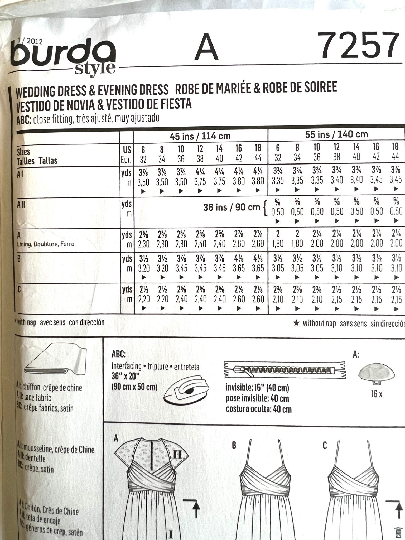 Uncut Burda Style Dress Sewing Pattern 7257 Sizes 6-18 or EU Sizes 32 ...