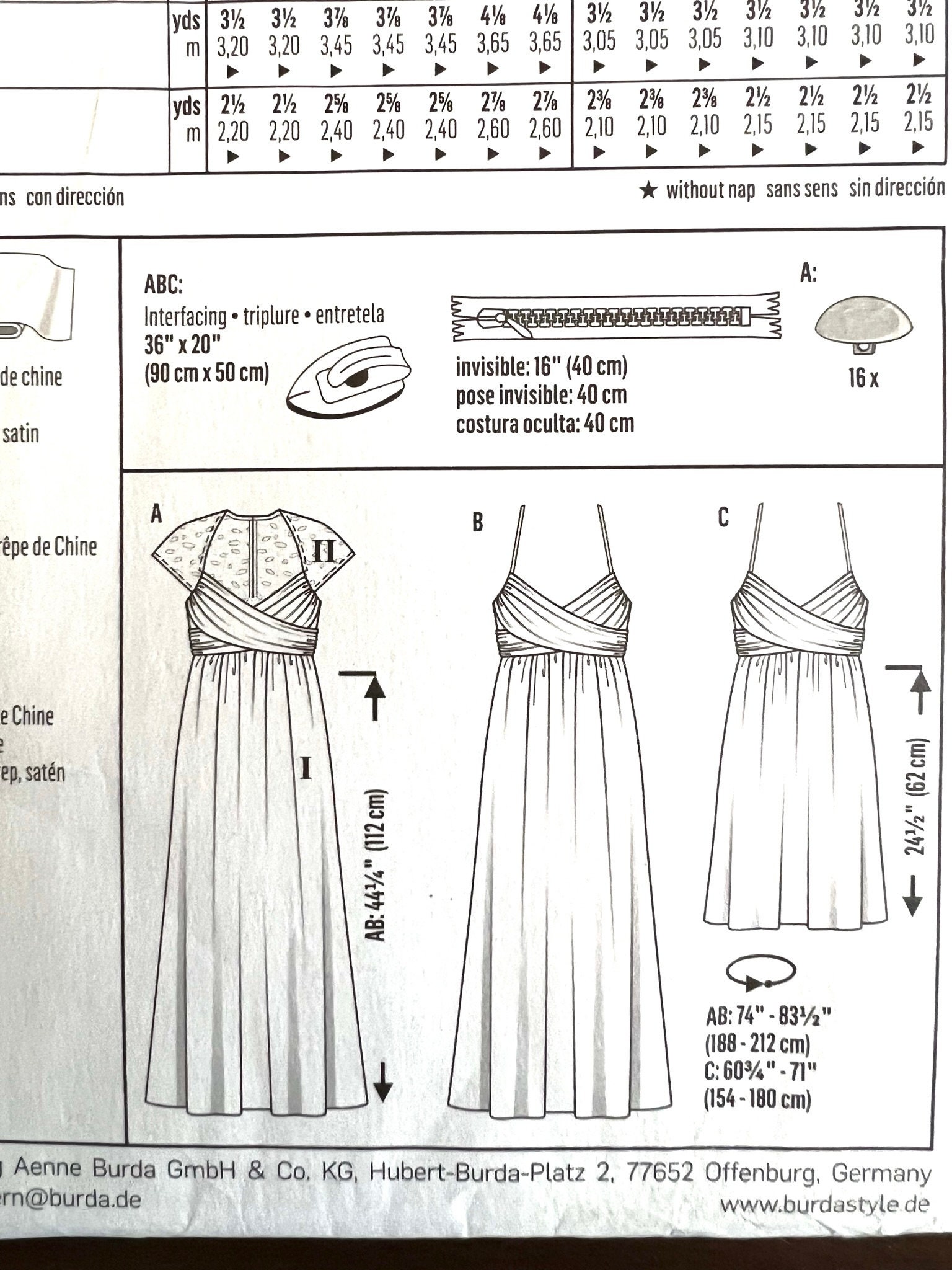 Uncut Burda Style Dress Sewing Pattern 7257 Sizes 6-18 or EU Sizes 32 ...