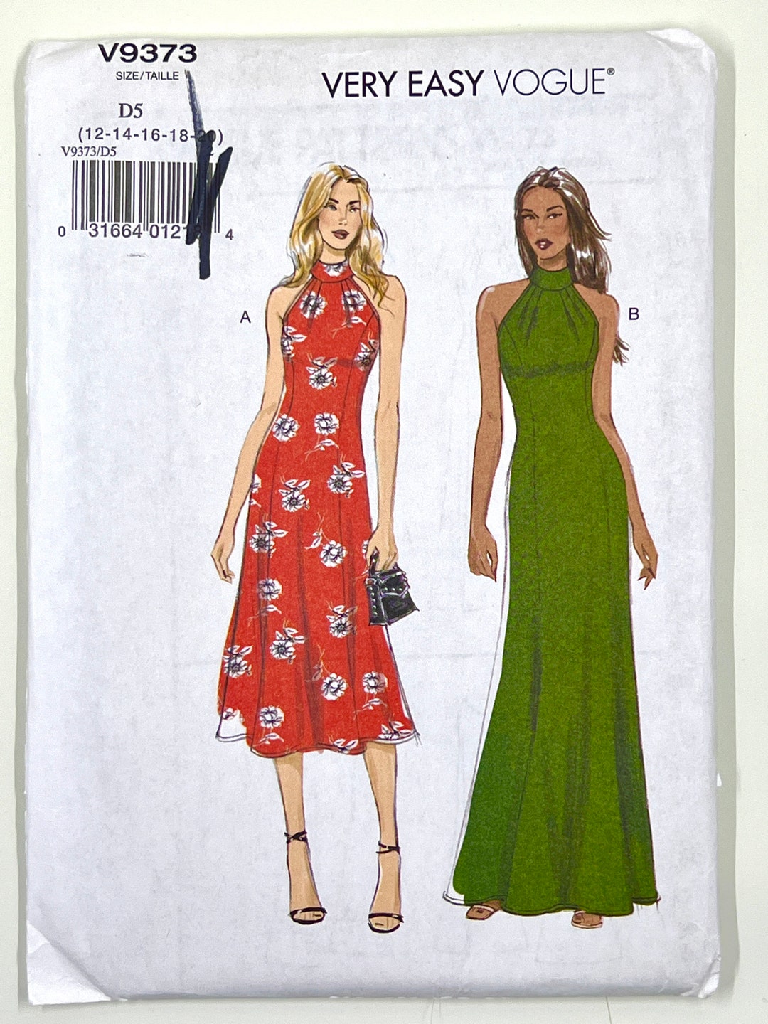 Uncut Very Easy Vogue Pattern V9373 - Size D5 (12-14-16-18-20) - Etsy