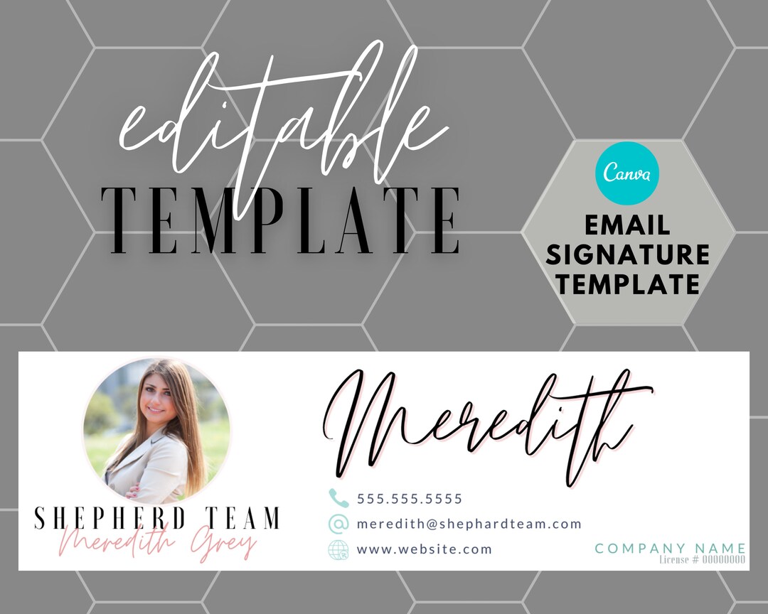 Editable Real Estate Email Signature Template in Canva for Realtors and ...
