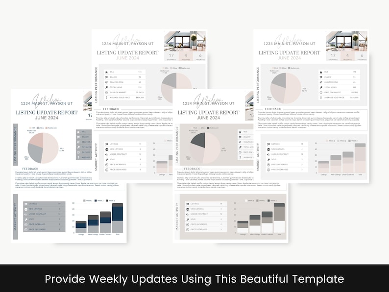 Real Estate Listing Update Report | Editable Canva Template for ...