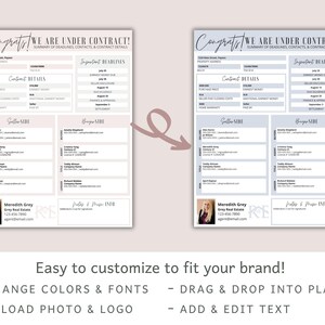 Double and Single-sided Transaction Summary Template: Real Estate Under ...