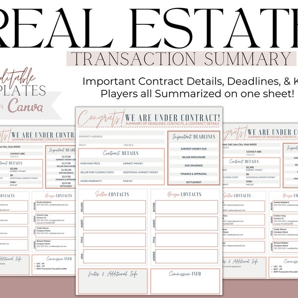 Transaction Coordinator Timeline - Etsy