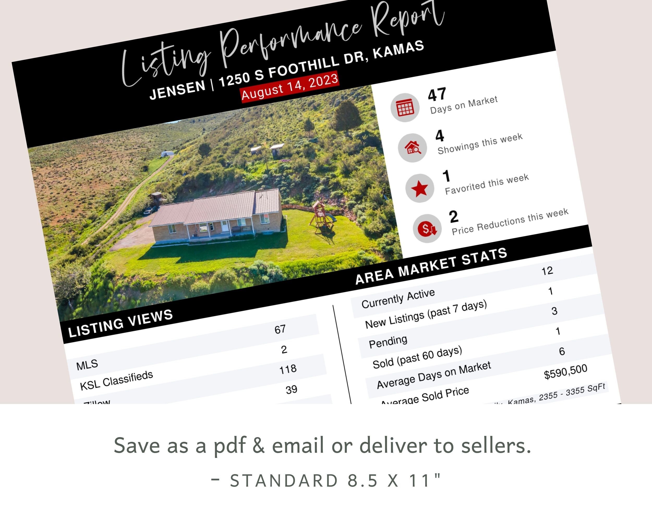 Real Estate Listing Performance Report Template: Weekly Update (canva ...