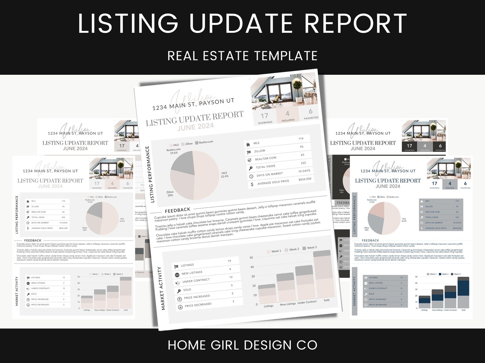 Real Estate Listing Update Report | Editable Canva Template for ...