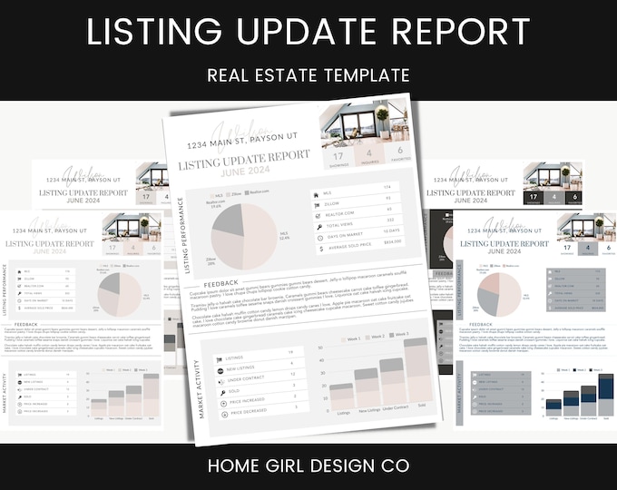 Realtor Listing Performance Report, Weekly Seller Update Flyer, Client ...